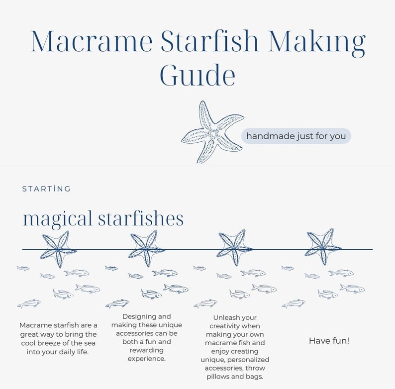 Macrame Pattern, Starfish Pattern , PDF File Tutorial , Writing and With Photographs Tutorial ...