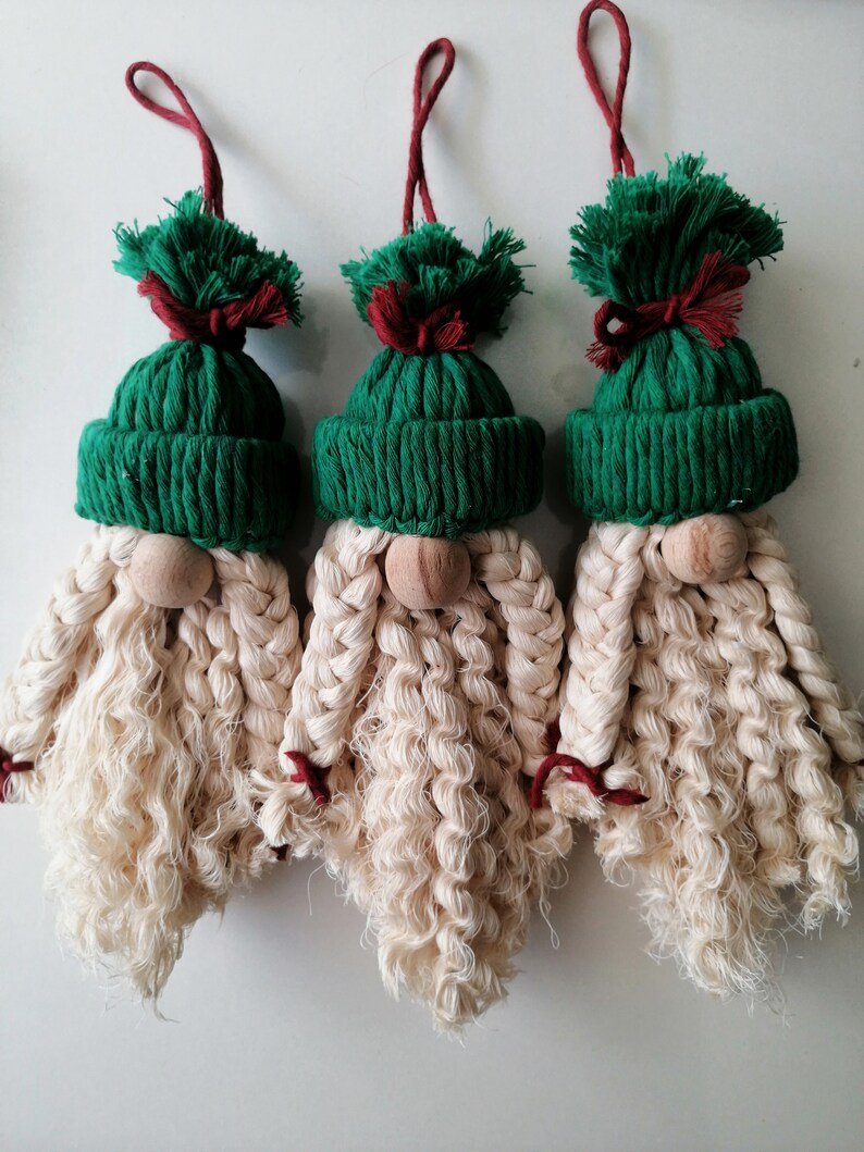 Set of 3 Macrame Gnome Ornaments Christmas Gnome Ornaments - Etsy Set of 3 Macrame Gnome Ornaments Christmas Gnome Ornaments - Etsy