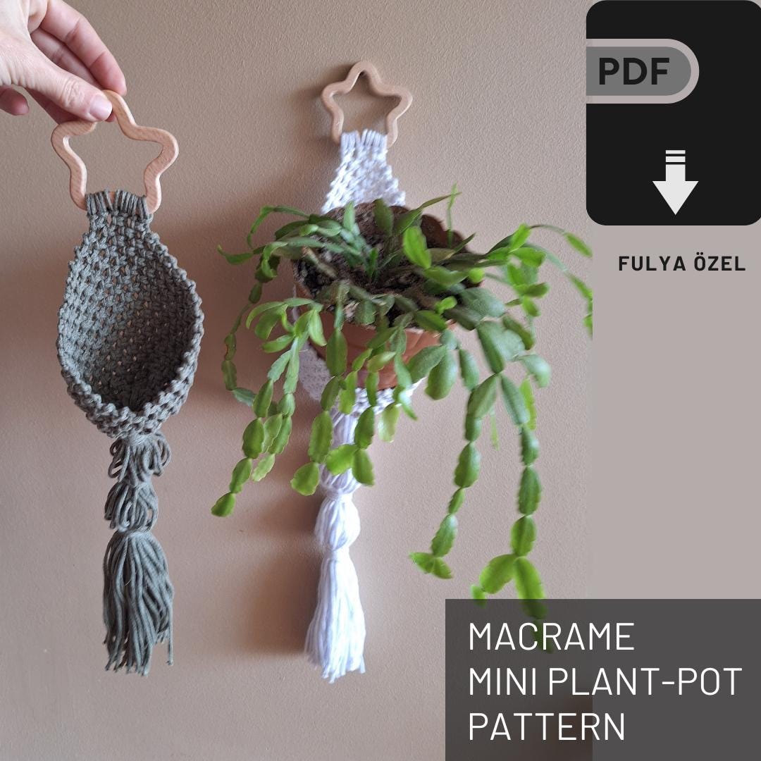 Macrame Mini Plant Hanger Pattern: Photo Tutorial (PDF Guide) - Etsy
