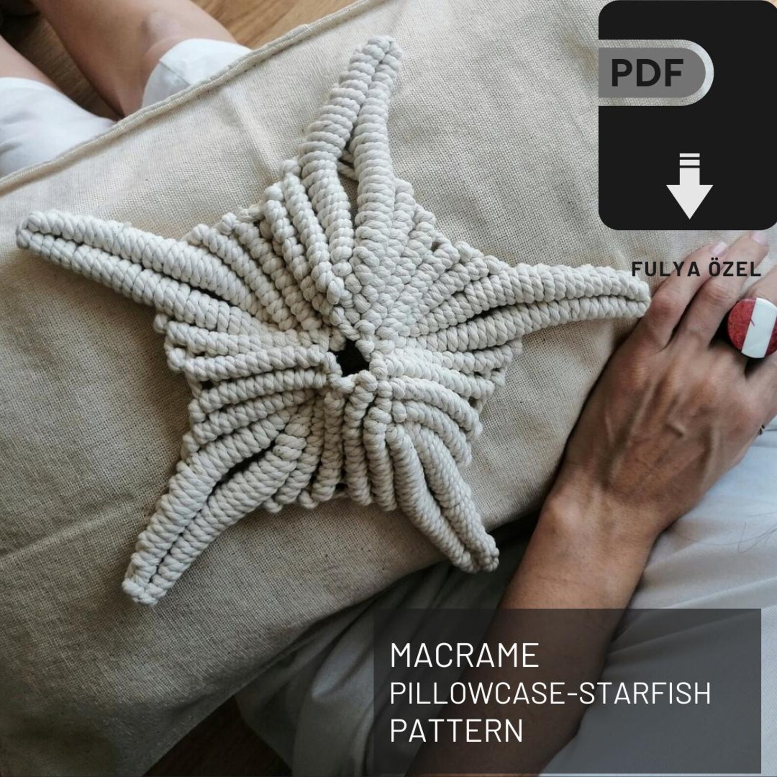 Macrame Starfish Pillowcase Pattern: Photo & Writing Tutorial (PDF) - Etsy
