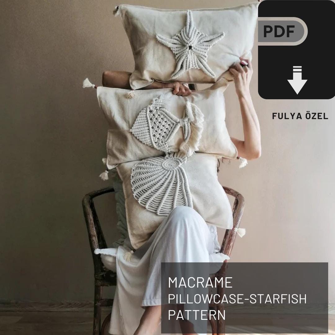 Macrame Pattern, Starfish Pattern , PDF File Tutorial , Writing and With Photographs Tutorial ...