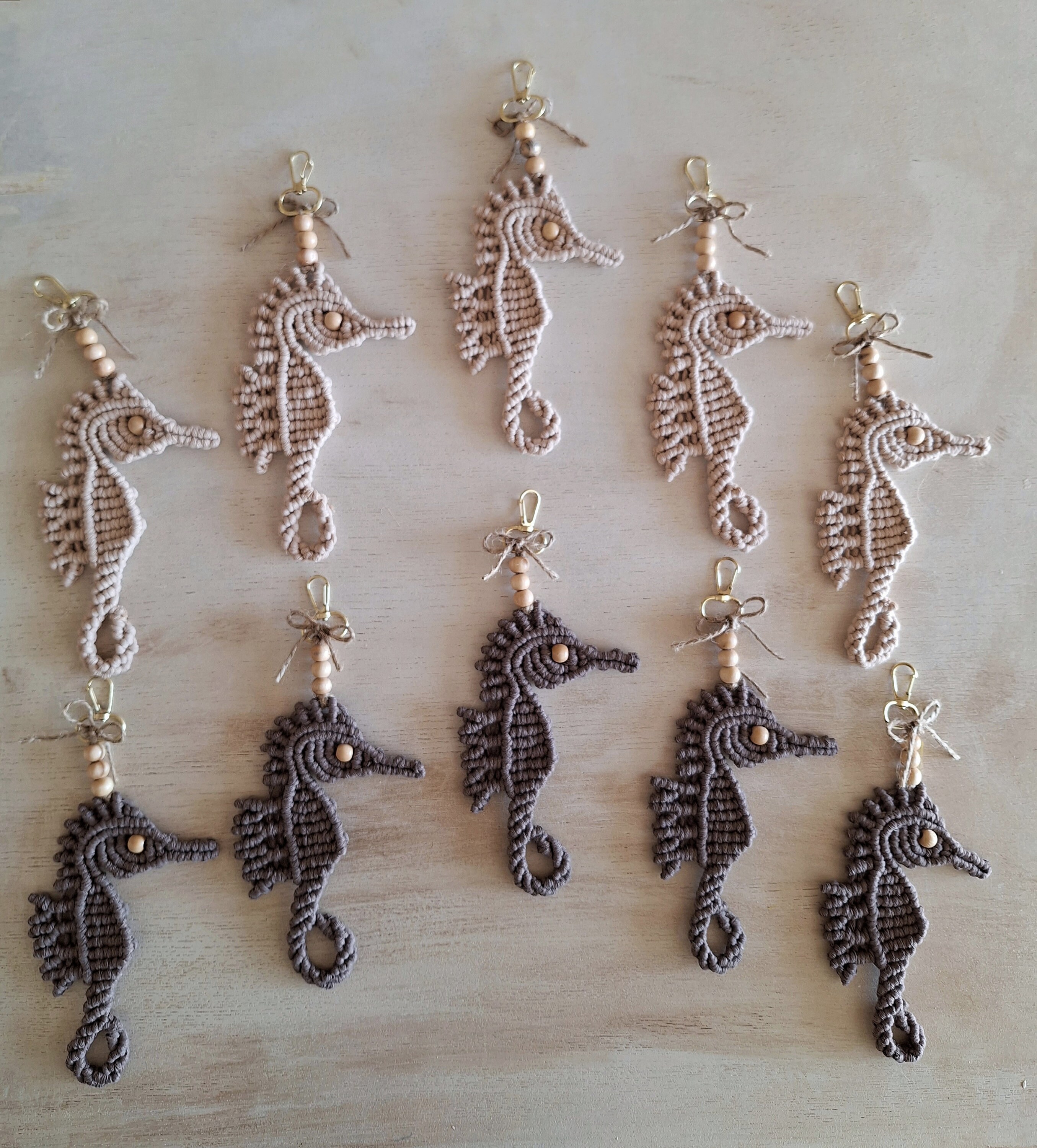 Macrame Keychain Hippocampus PDF Guide-photo Tutorial - Seahorse ...