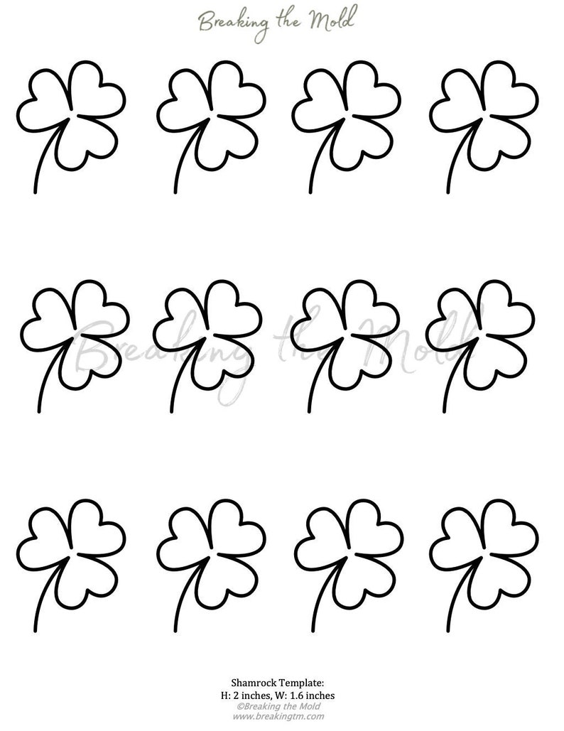 Macaron Shamrock Template - 2 Inch X 1.6 Inch - Etsy