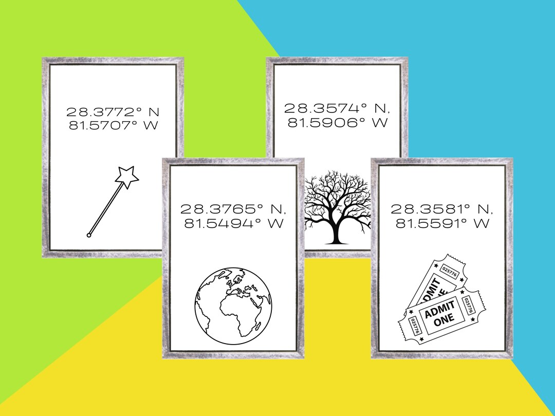 Coordinates Digital Art, Custom Map Coordinates, Printable Wall Decor ...