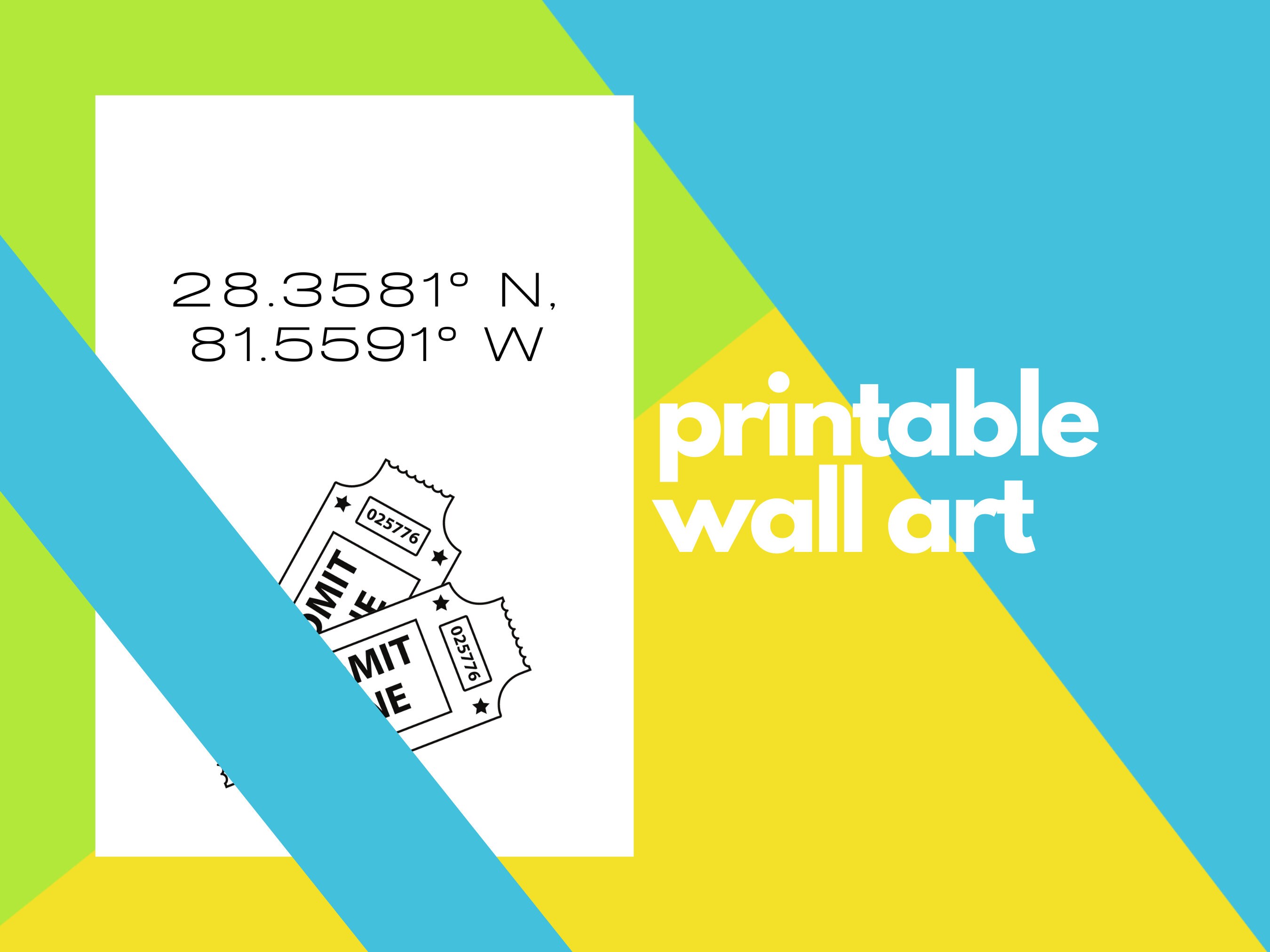 Coordinates Digital Art, Custom Map Coordinates, Printable Wall Decor ...