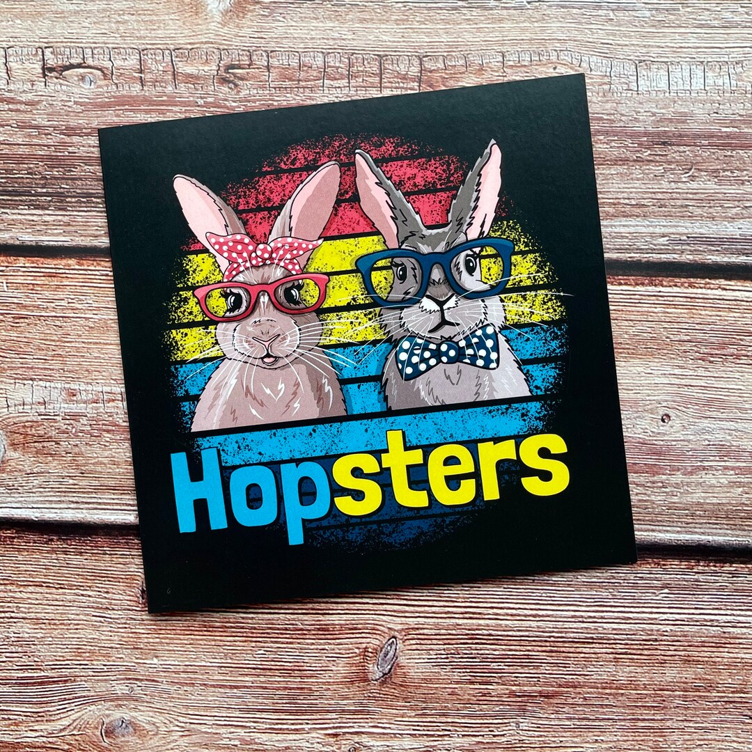 Hopster | Hipster | Bunny | Blank Card - Etsy