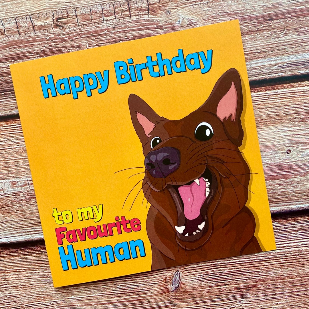 Happy Birthday to My Favourite Human | Birthday Card | Dog | From the ...