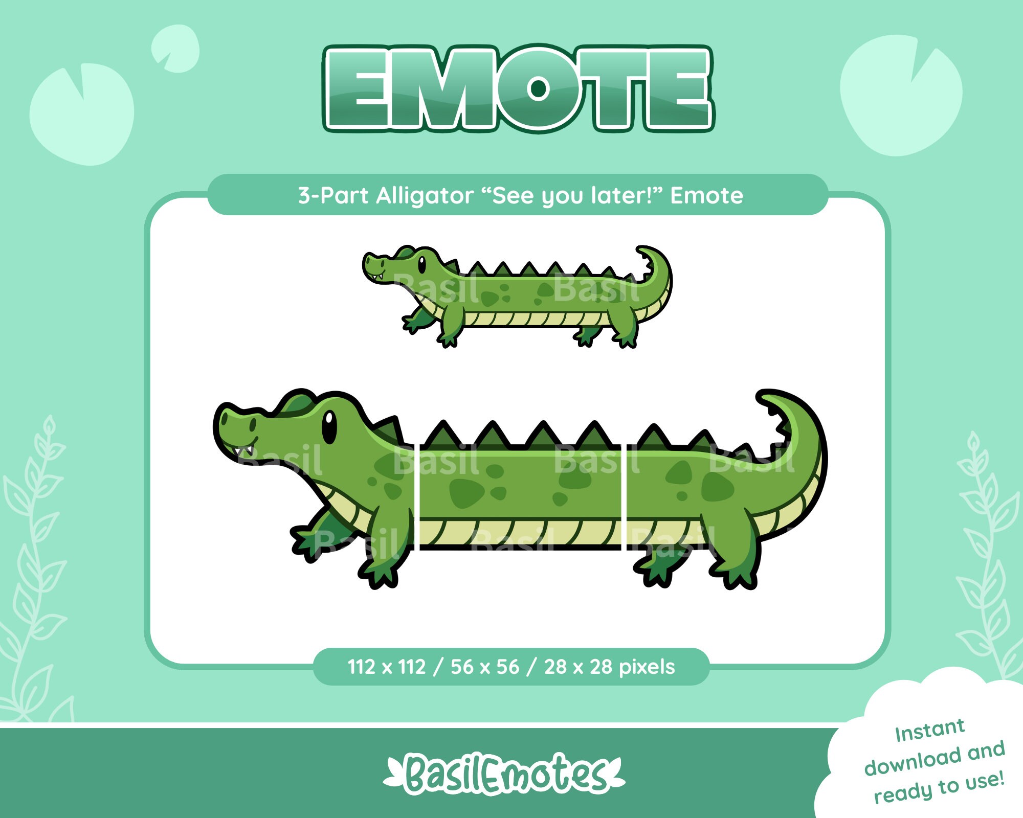 Long Alligator Emote Set // Instant Download // Streaming Twitch ...