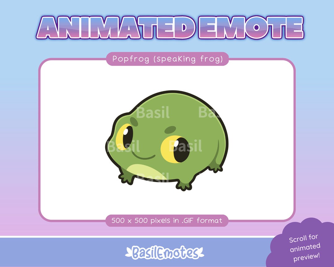 Popfrog Animated Emote / Twitch and Discord Emote / Cute Frog - Etsy