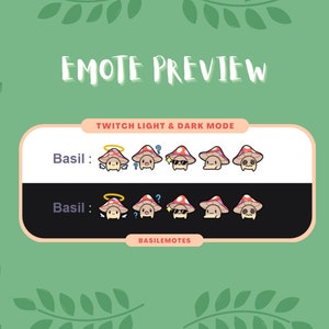 5 Cute Mushroom Emotes 2 // Instant Download // Streaming Twitch ...