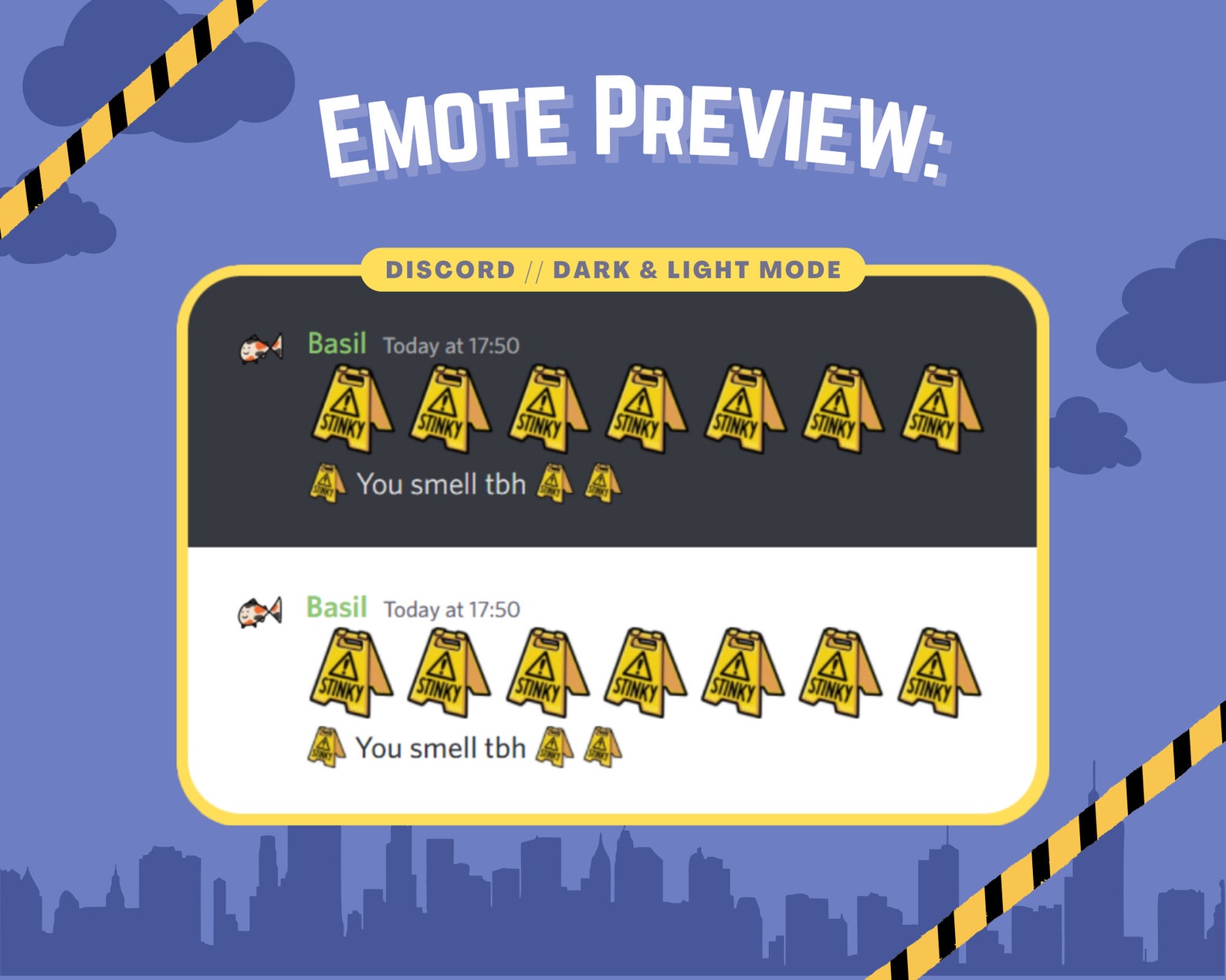 Caution Sign stinky Emote for Twitch & Discord // Pre-made Emote for ...