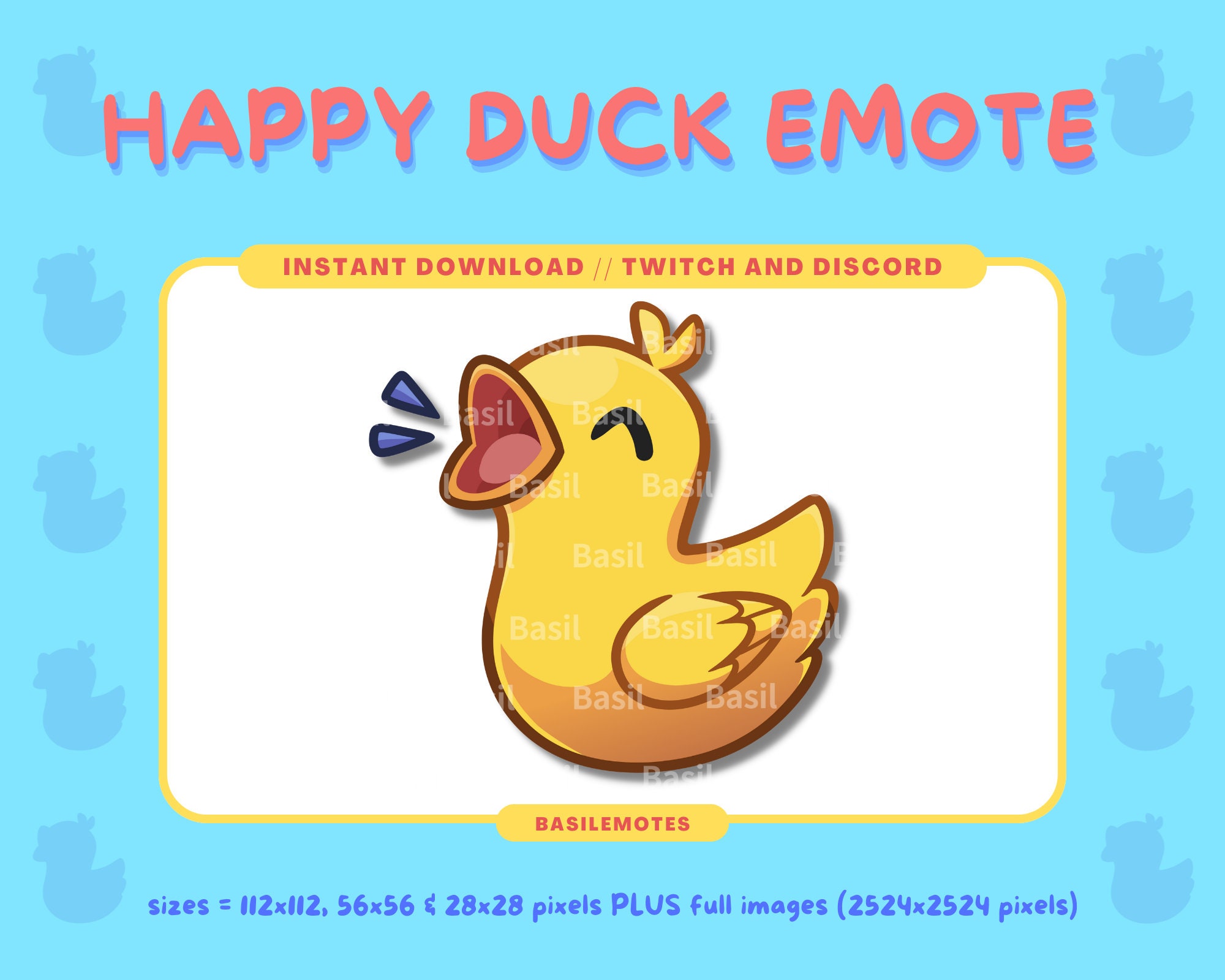 Cute Duck Emote for Twitch & Discord // Pre-made Emote for Streaming ...
