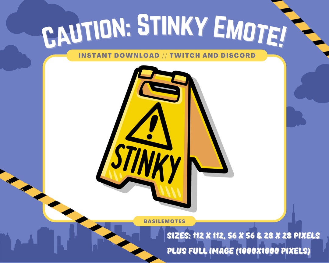 Caution Sign "stinky" Emote for Twitch & Discord // Pre-made Emote for ...