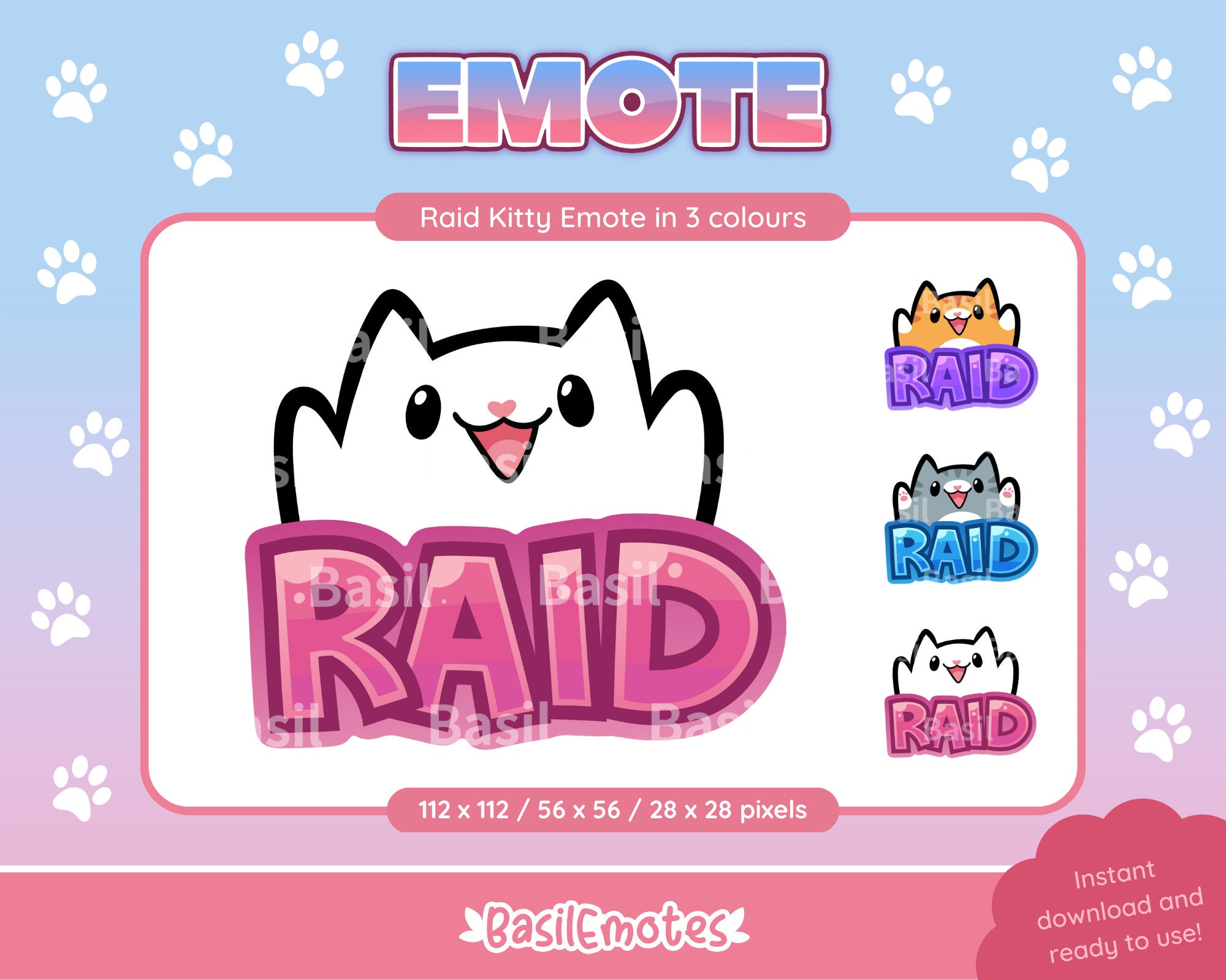 Raid Emote // Instant Download // Streaming Twitch, Discord, Youtube ...