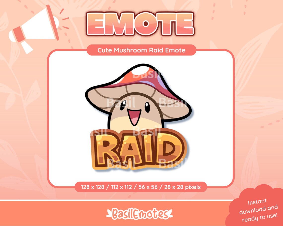 Cute Mushroom Raid Emote // Instant Download // Streaming Twitch ...