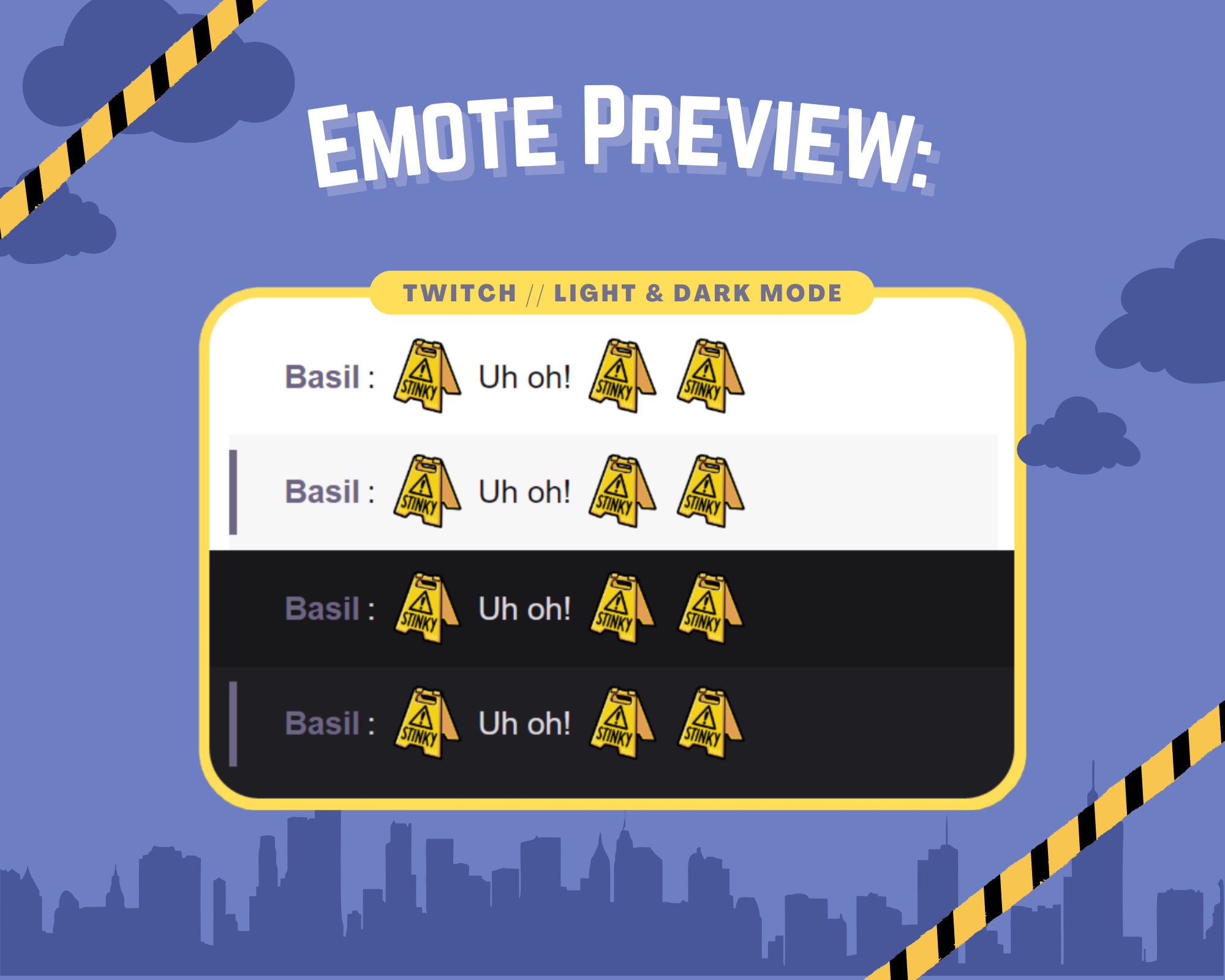 Caution Sign "stinky" Emote for Twitch & Discord // Pre-made Emote for ...