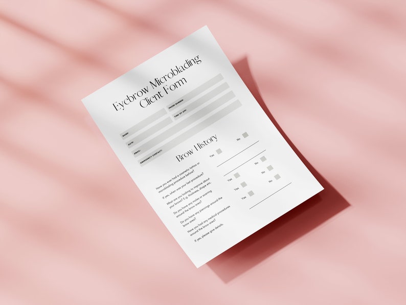 Eyebrow Microblading Consent Forms Editable Templates - Etsy