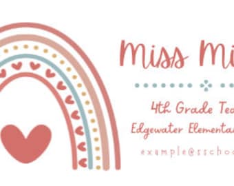 Teacher Email Signature Rainbow - Etsy