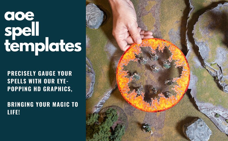 Spell Effects Template Set for D&D 5e 25 Piece Acrylic Markers for AOE ...