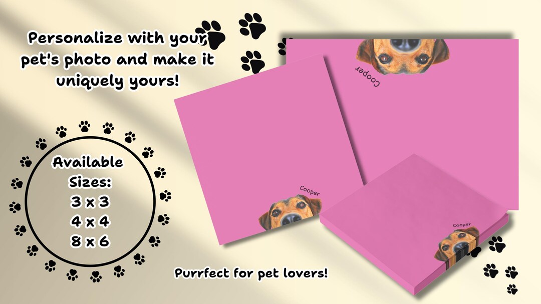 Custom Dog Themed Note Pads Cute Pet Stationery for Dog Lovers ...
