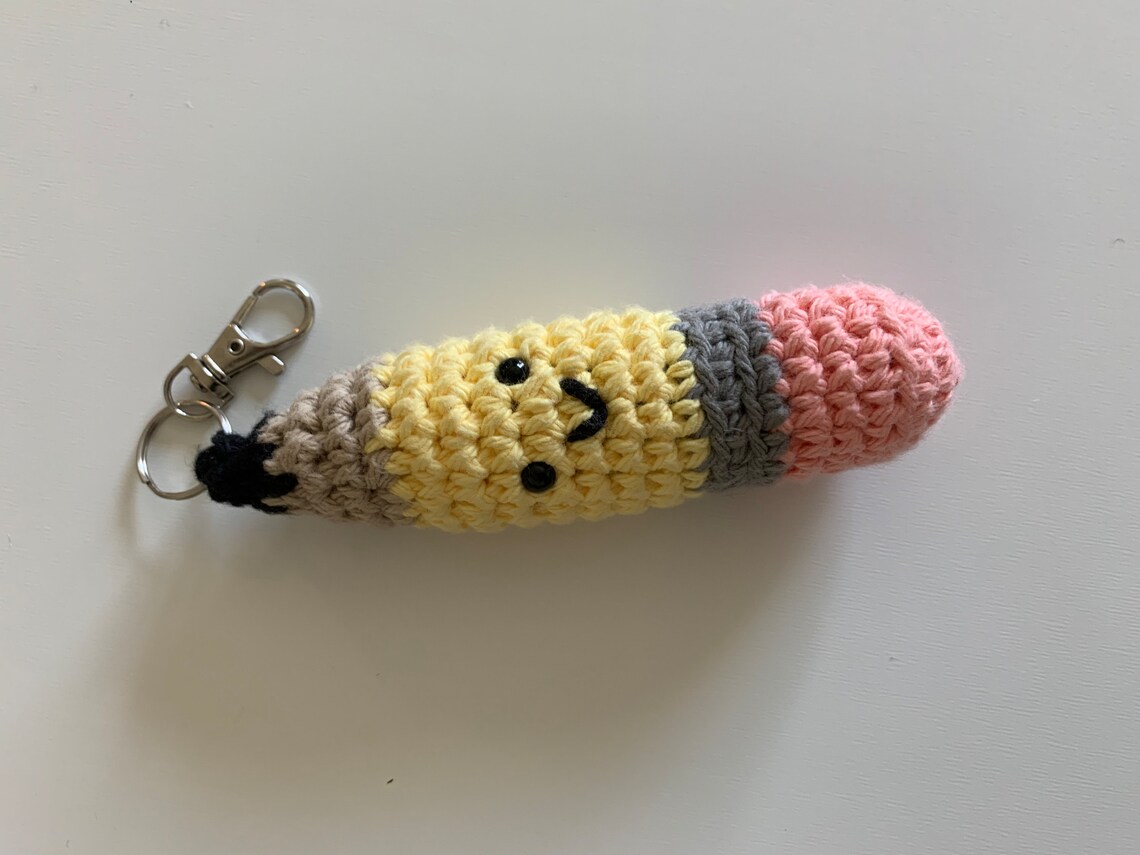 Pencil Amigurumi Stuffed Keychain - Etsy
