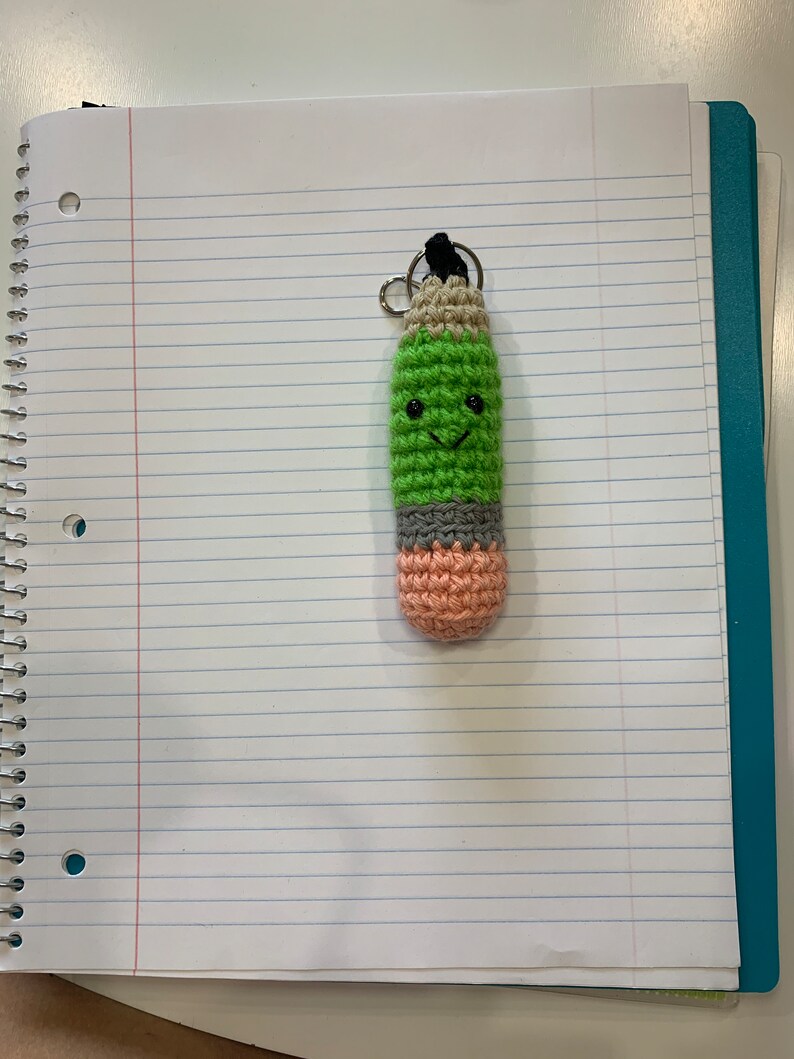 Pencil Amigurumi Stuffed Keychain - Etsy