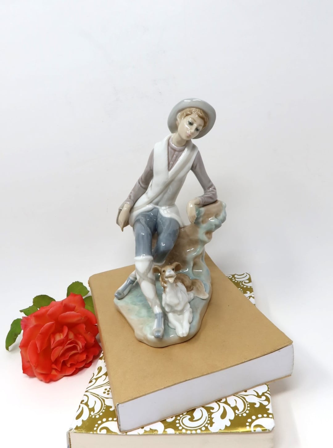 Lladro Shepherd Boy With Dog Figurine - Etsy