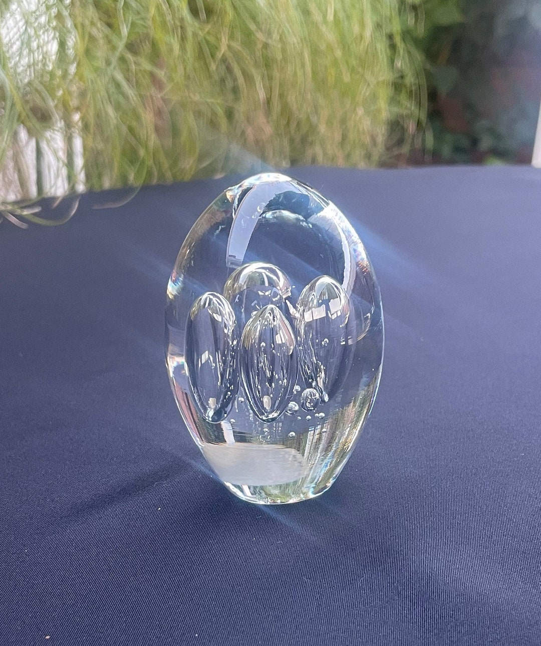 Bohemian Crystal Bubble Paperweight, Made in Czechoslovakia - Etsy