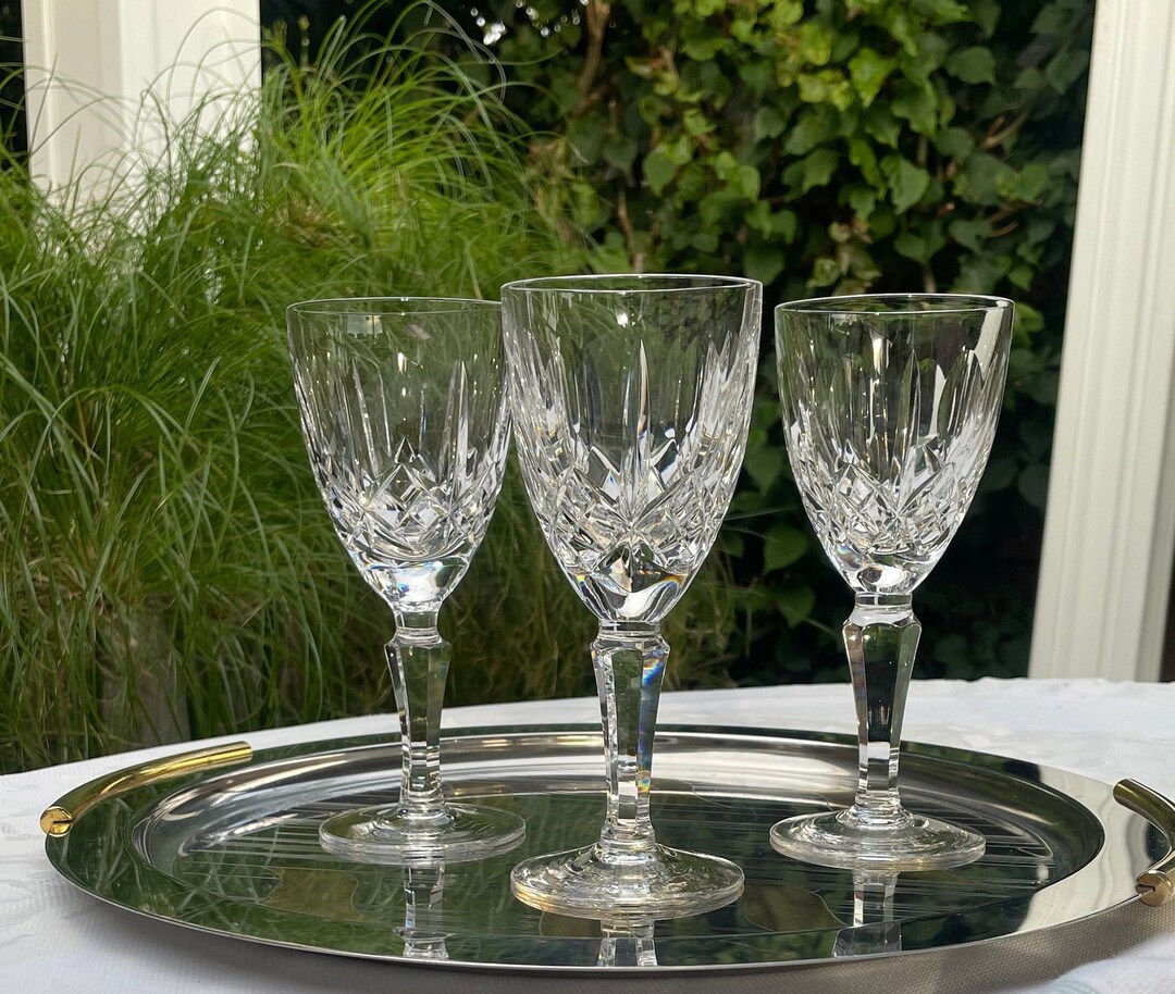Galway Crystal "aran" Claret Wine Glasses - Set of 3 - Etsy