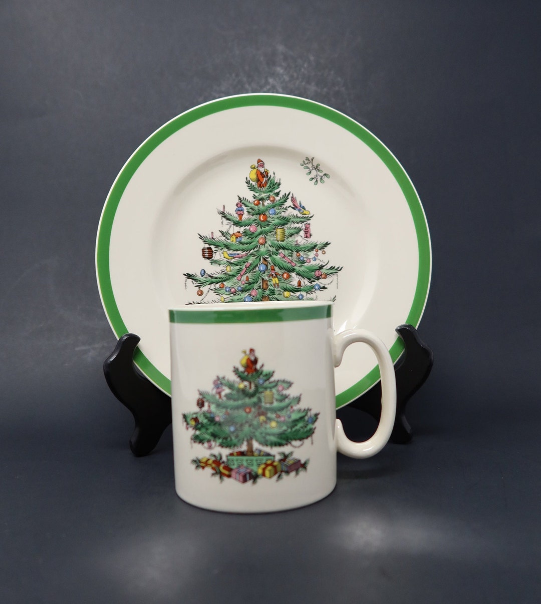 Vintage Spode Christmas Tree Santa's Set, Desert Plate and Mug - Etsy