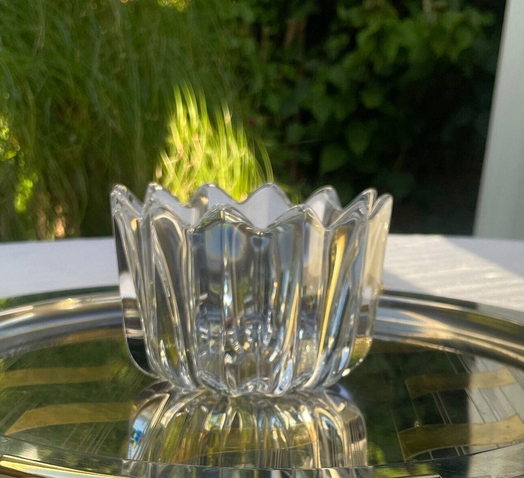 Orrefors Crystal "fleur" Round Art Bowl - Etsy