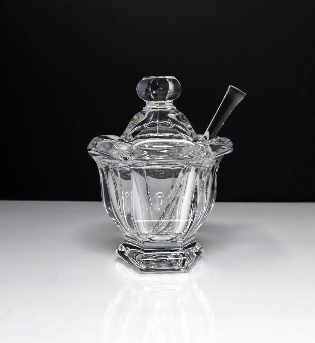 Baccarat Bretagne Mustard/jam Jar, Lid and Spoon Condiment Holder - Etsy