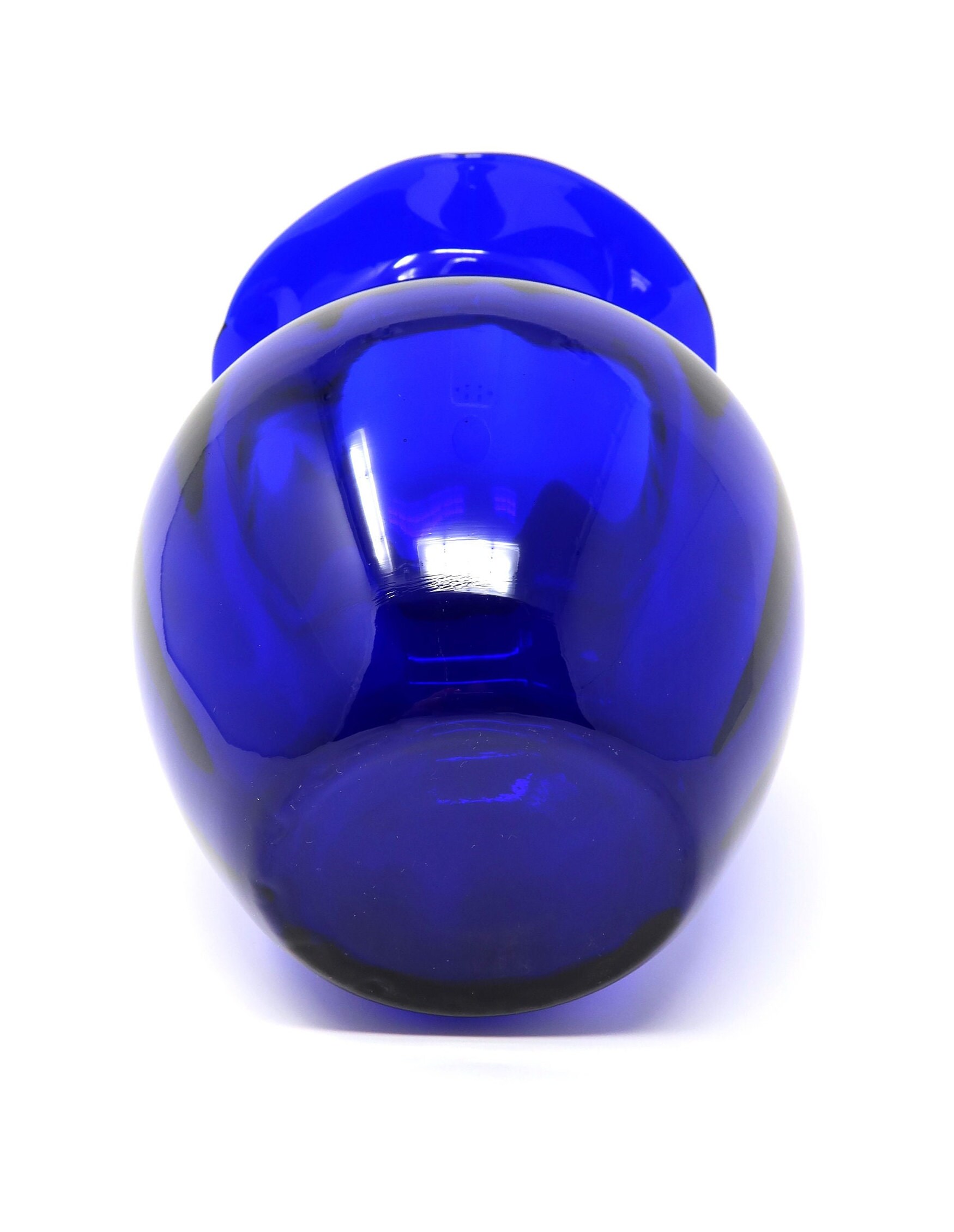 Cobalt Blue Glass Round Vase Ruffled/waived Edges 7 - Etsy