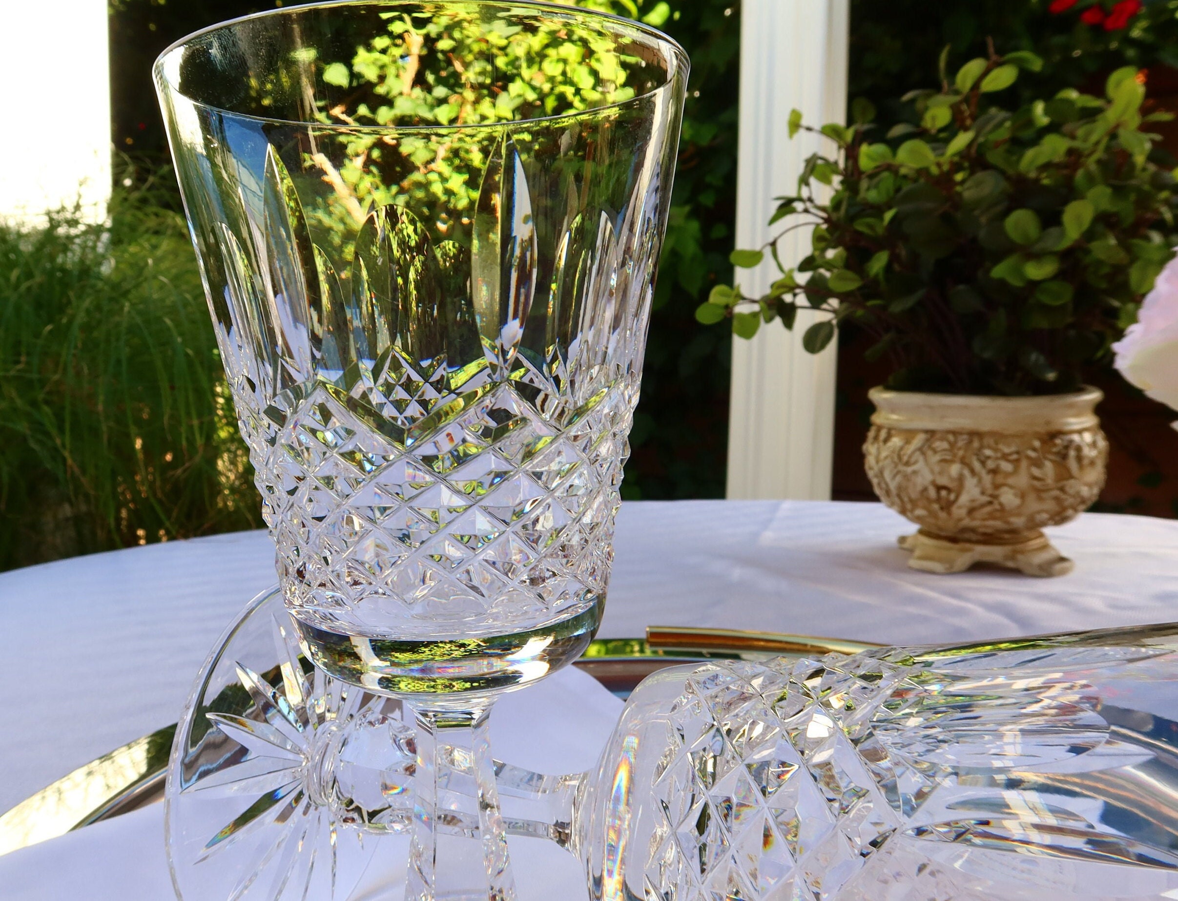 Waterford Kenmare Wine/water Crystal Glasses, Set of 2 - Etsy
