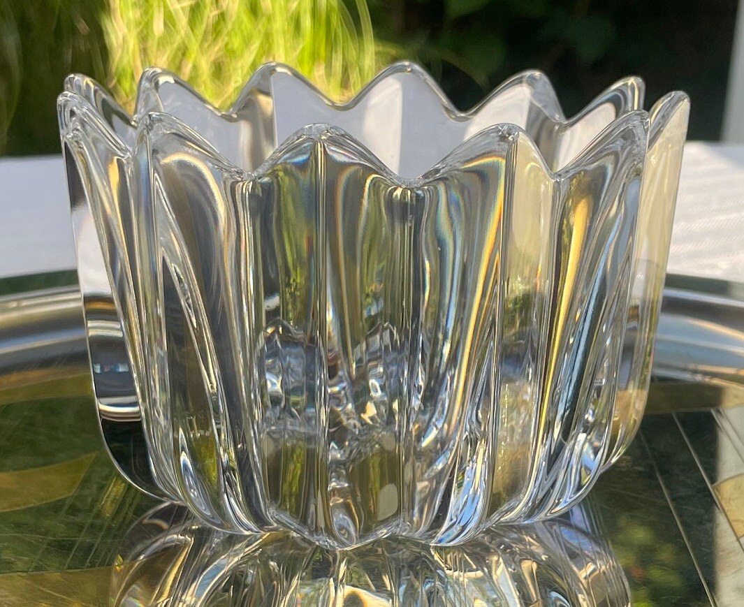 Orrefors Crystal fleur Round Art Bowl - Etsy