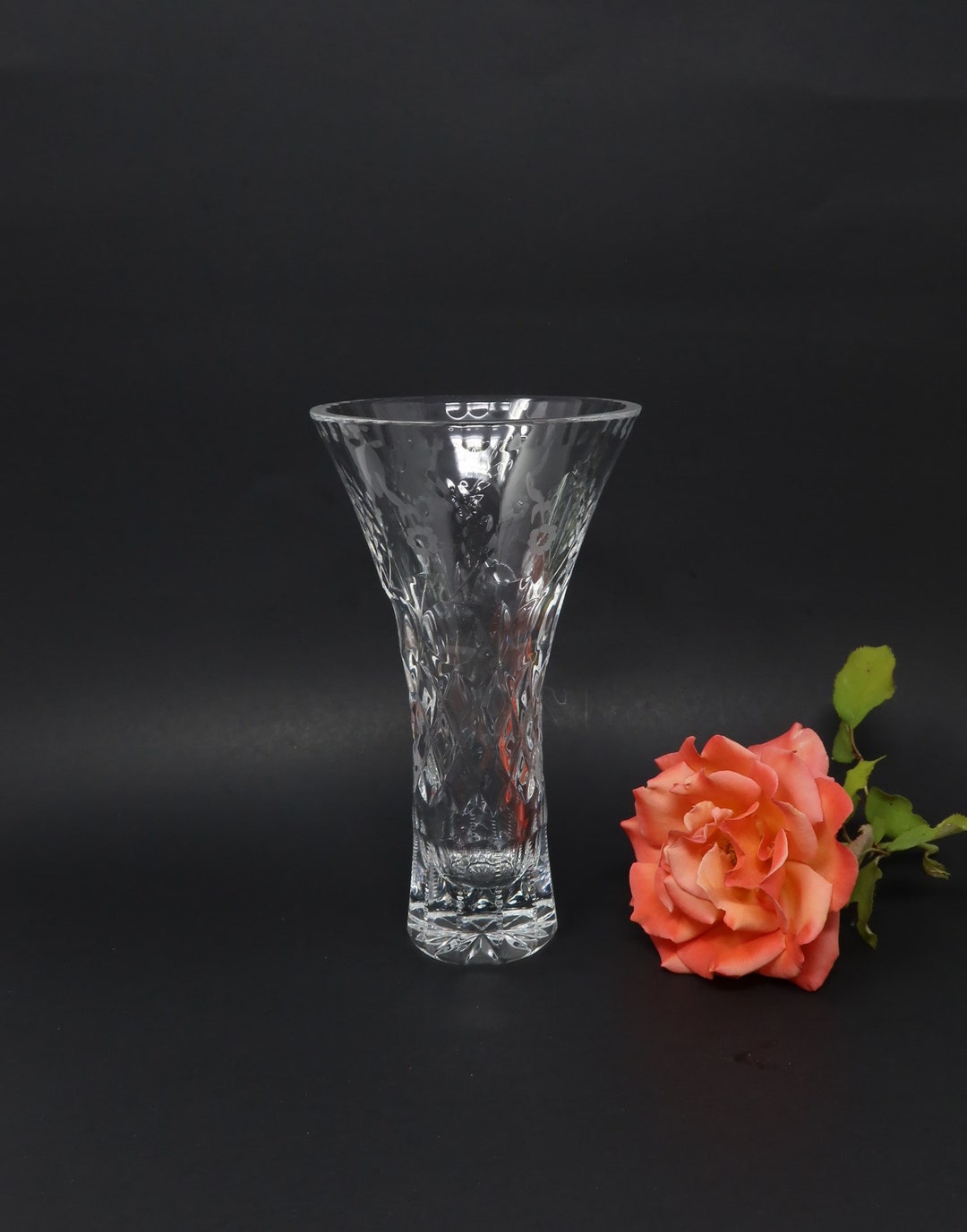 Rogaska Gallia Pattern Crystal Trumpet Flower Vase - Etsy