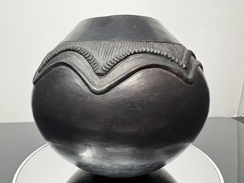 Zulu Coil Pot Black Nala Round Bowl | Signed African Art Pottery - Etsy