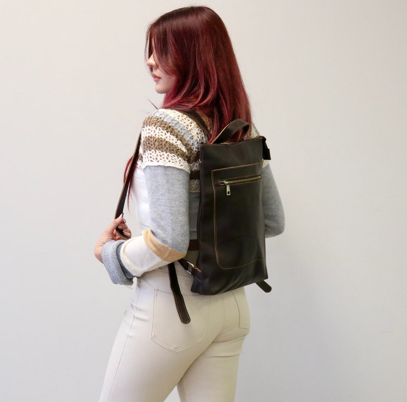 Personalized Leather Backpack Engraved Custom Laptop - Etsy