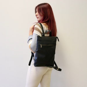 Personalized Leather Backpack, Engraved Custom Laptop Backpack, Woman ...