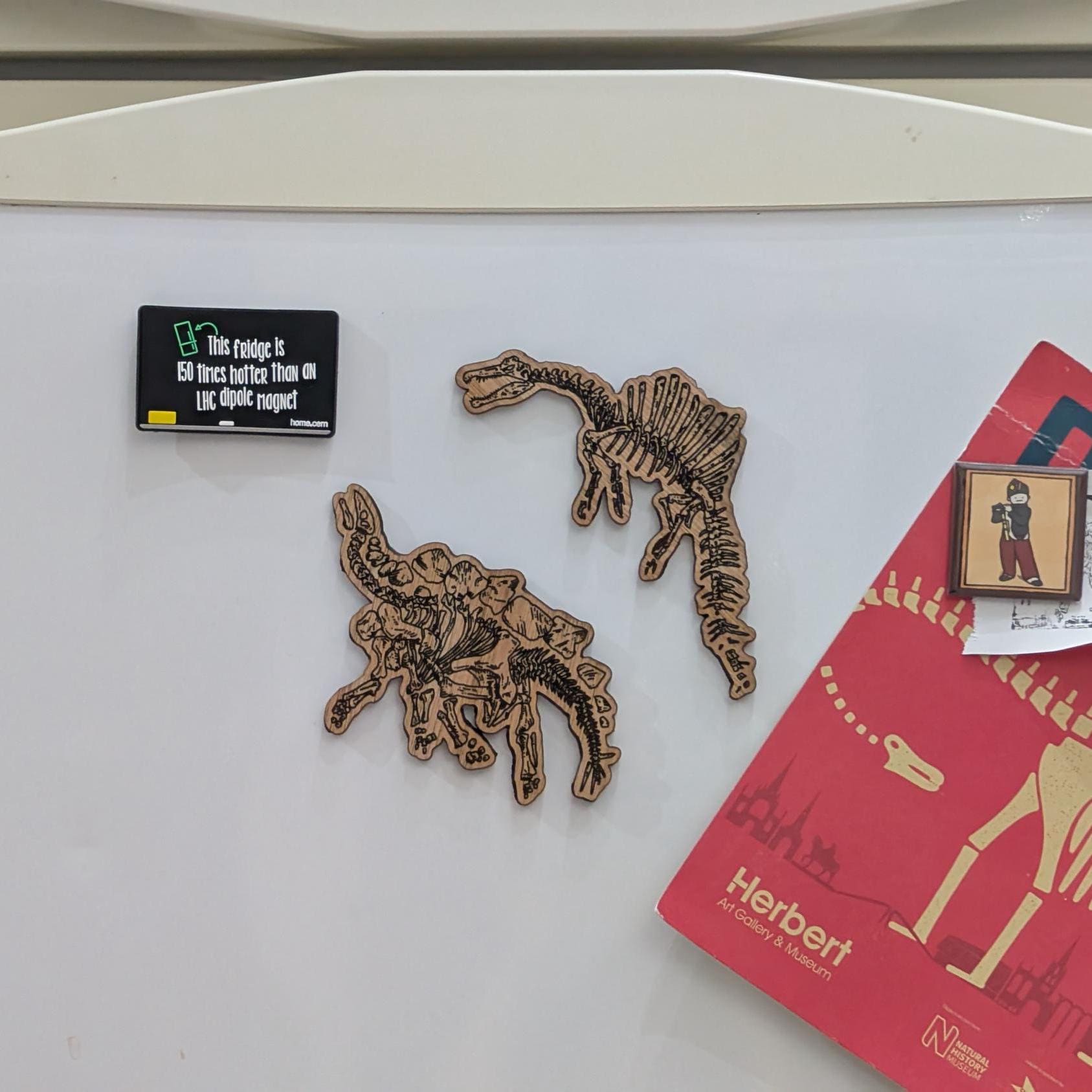 Dino Magnets | Stegosaurus, Spinosaurus | Hardwood Plywood Fridge ...