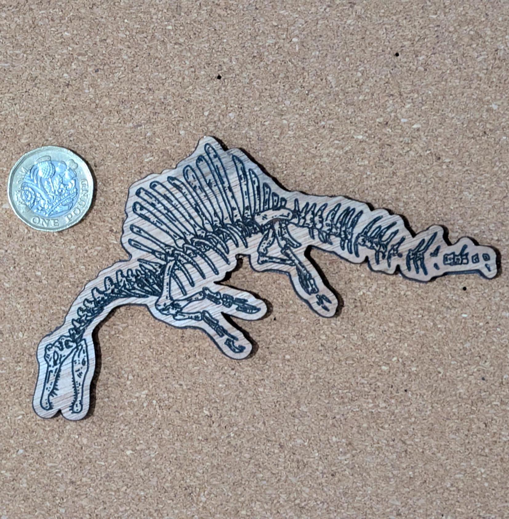 Dino Magnets | Stegosaurus, Spinosaurus | Hardwood Plywood Fridge ...