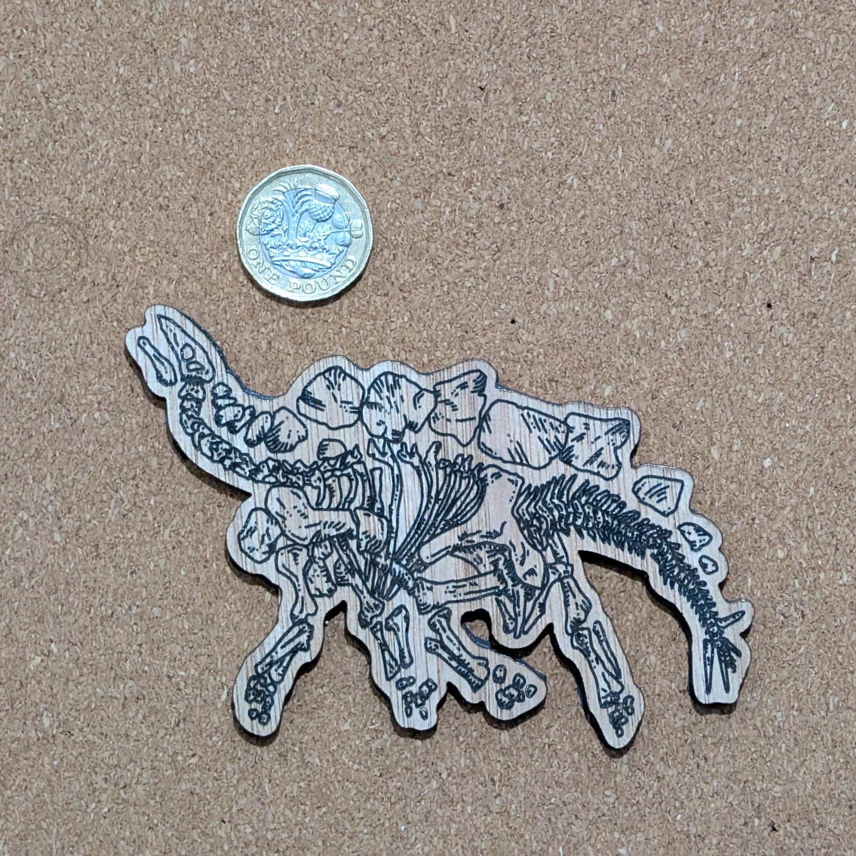 Dino Magnets | Stegosaurus, Spinosaurus | Hardwood Plywood Fridge ...