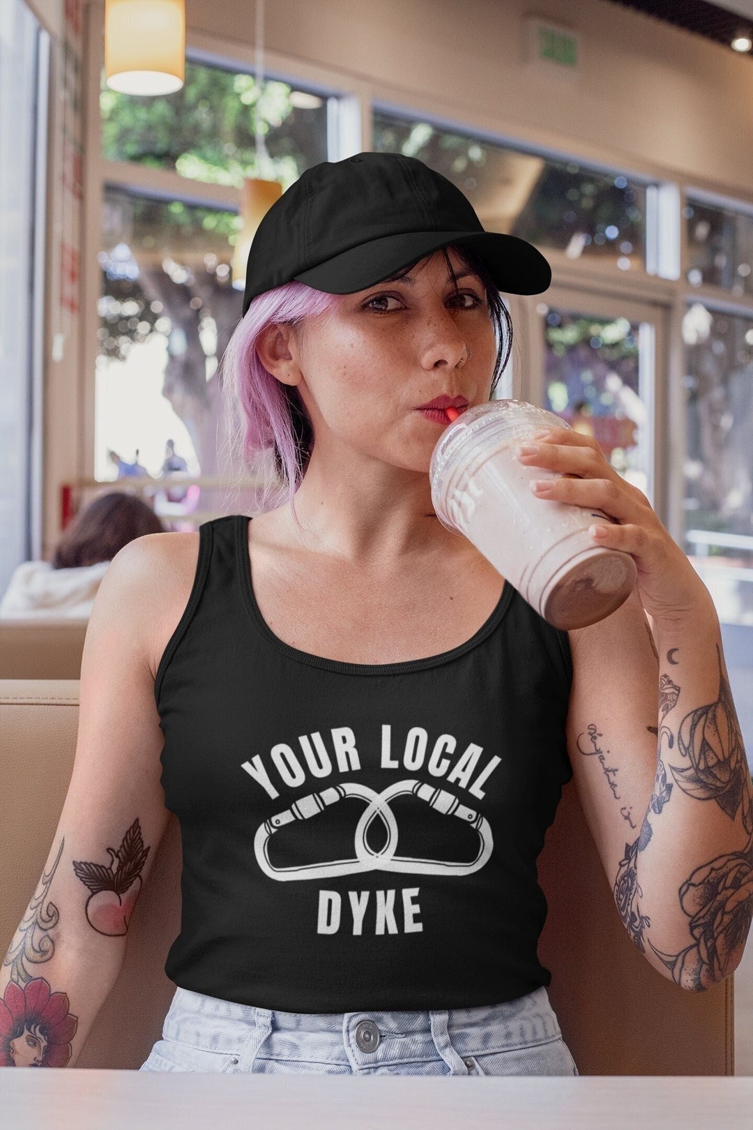 Your Local Dyke Carabiner Shirt for Lesbian Pride Tank Top - Etsy