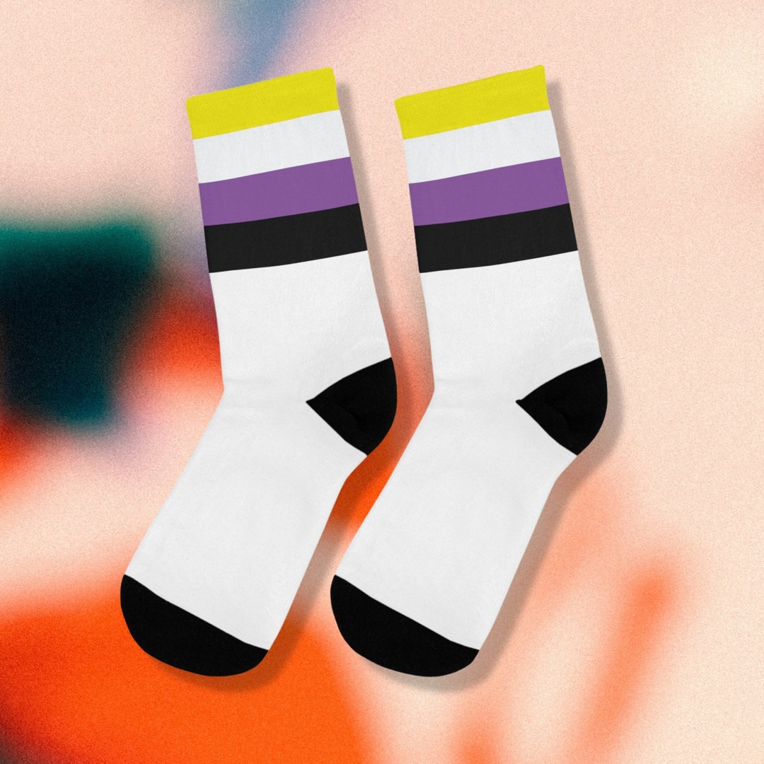 Nonbinary Pride Flag Socks for Non Binary Pride Outfit - Etsy
