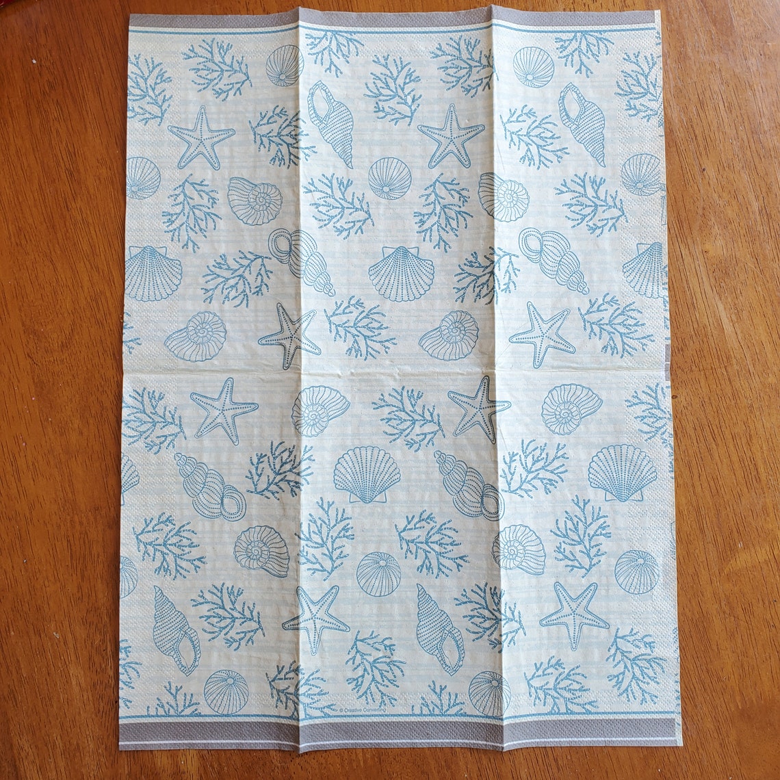 4x Beach Themed Paper Napkin for Decoupage Seashells Coral and Starfish ...