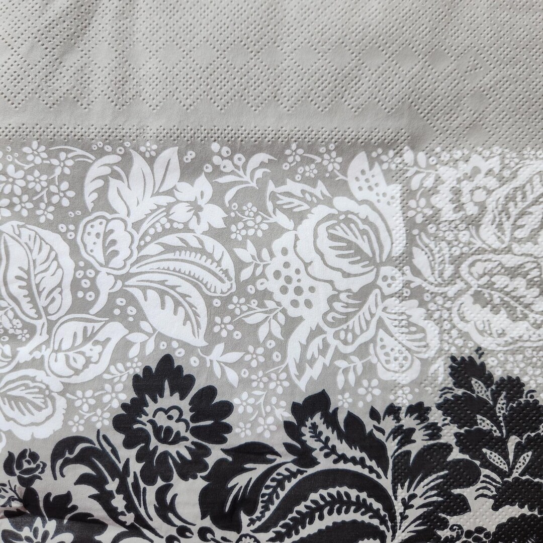 4x Black and White Lace Paper Napkin for Decoupage Set of 4 - Etsy