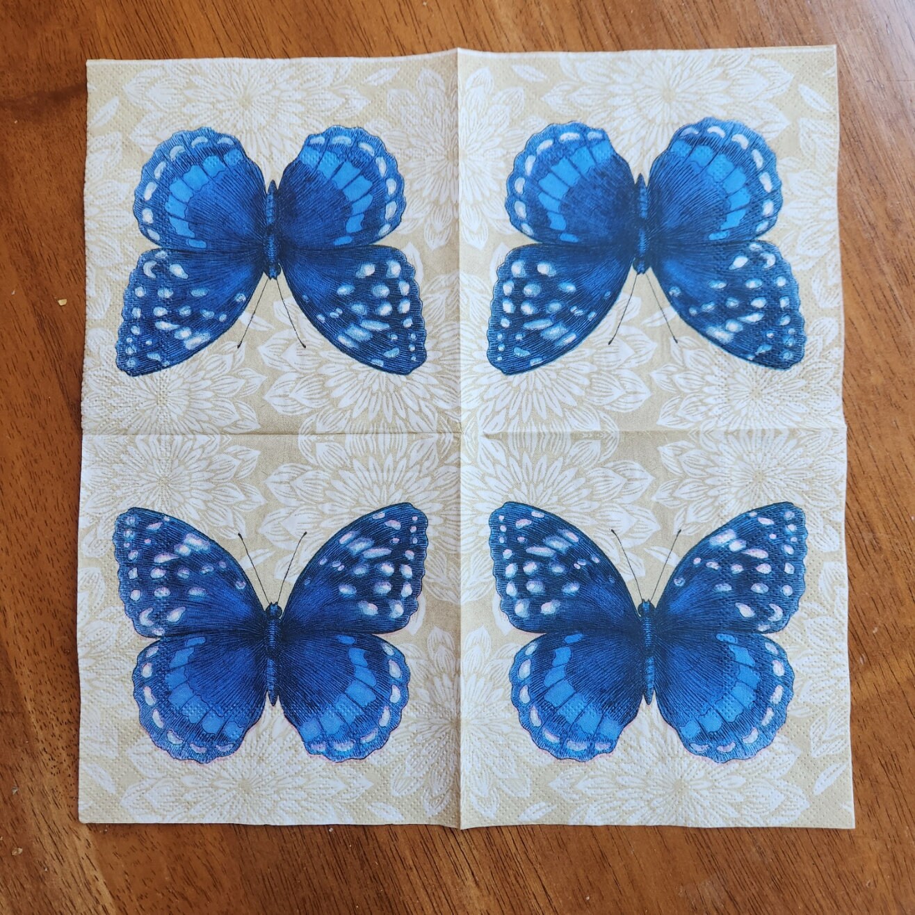 4x Blue Butterfly Paper Napkin for Decoupage Set of 4 - Etsy
