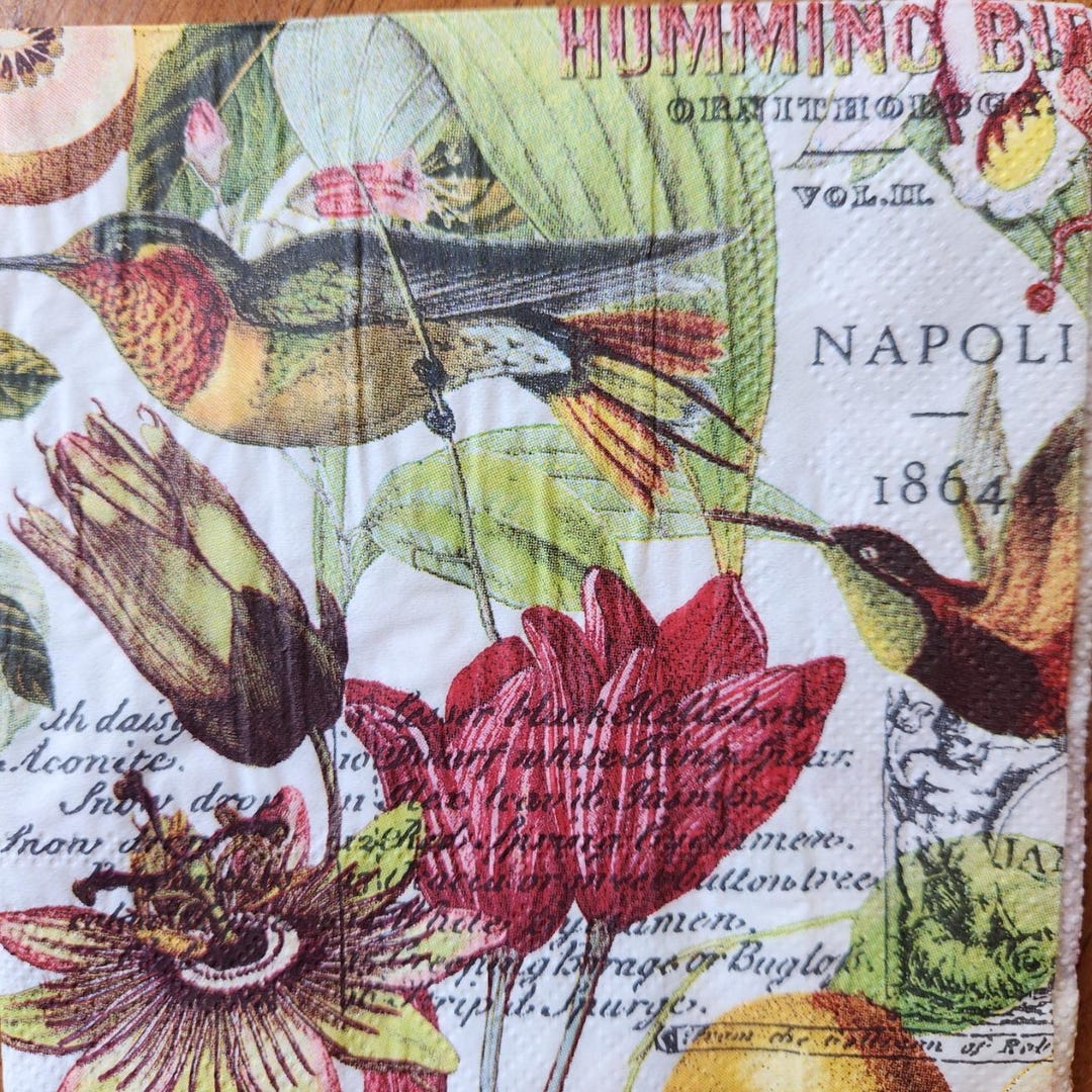 4x Vintage Hummingbird Paper Napkin for Decoupage Set of 4 - Etsy