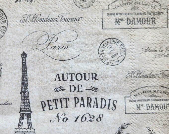 4x Paris Eiffel Tower Paper Napkin for Decoupage Set of 4 - Etsy
