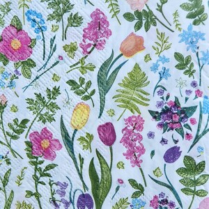 4x Spring Floral Paper Napkin for Decoupage Set of 4 - Etsy